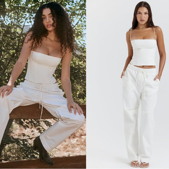 House of CB | Tops | House Of Cb Audette White Structured Corset Nwot | Poshmark